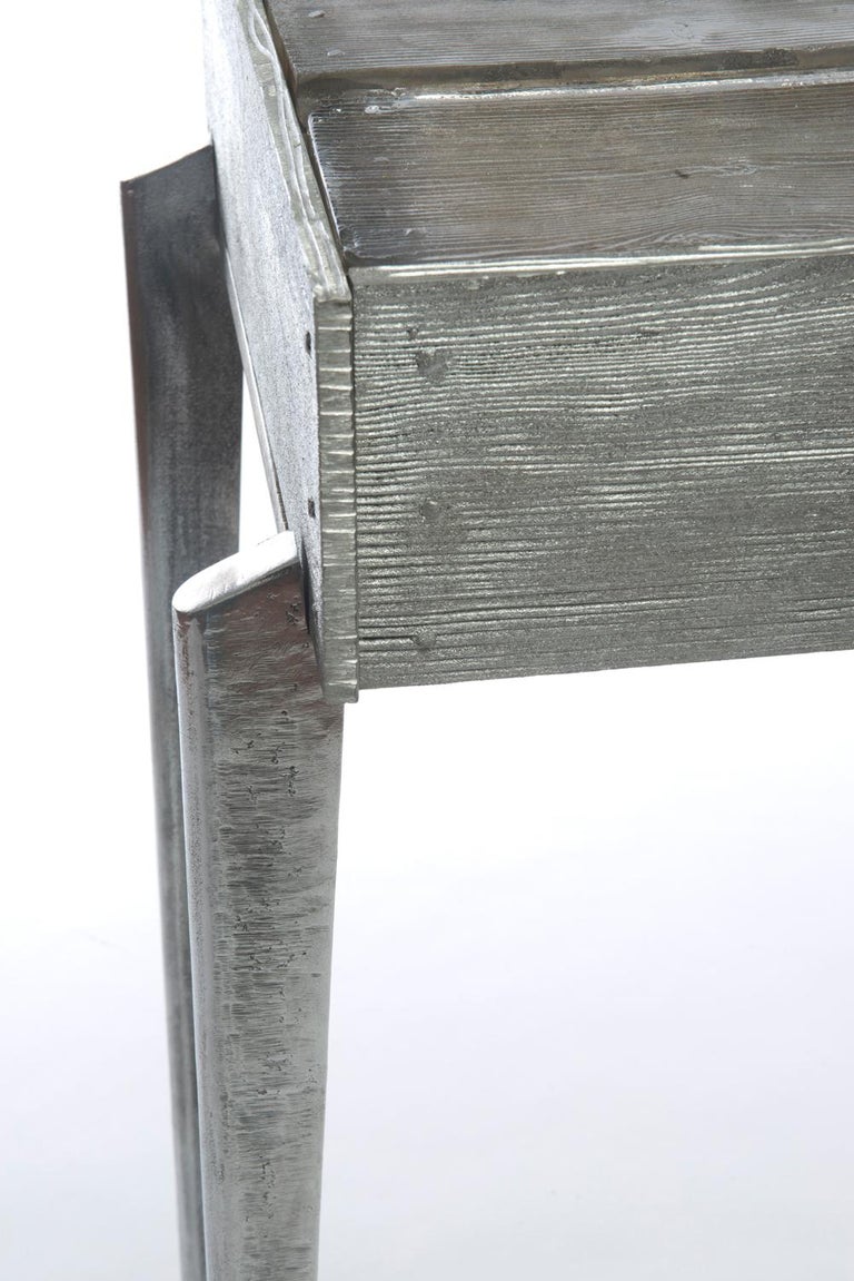 Shack Side Table in Cast Aluminum and Mirrored Glass by Gregory Nangle ...