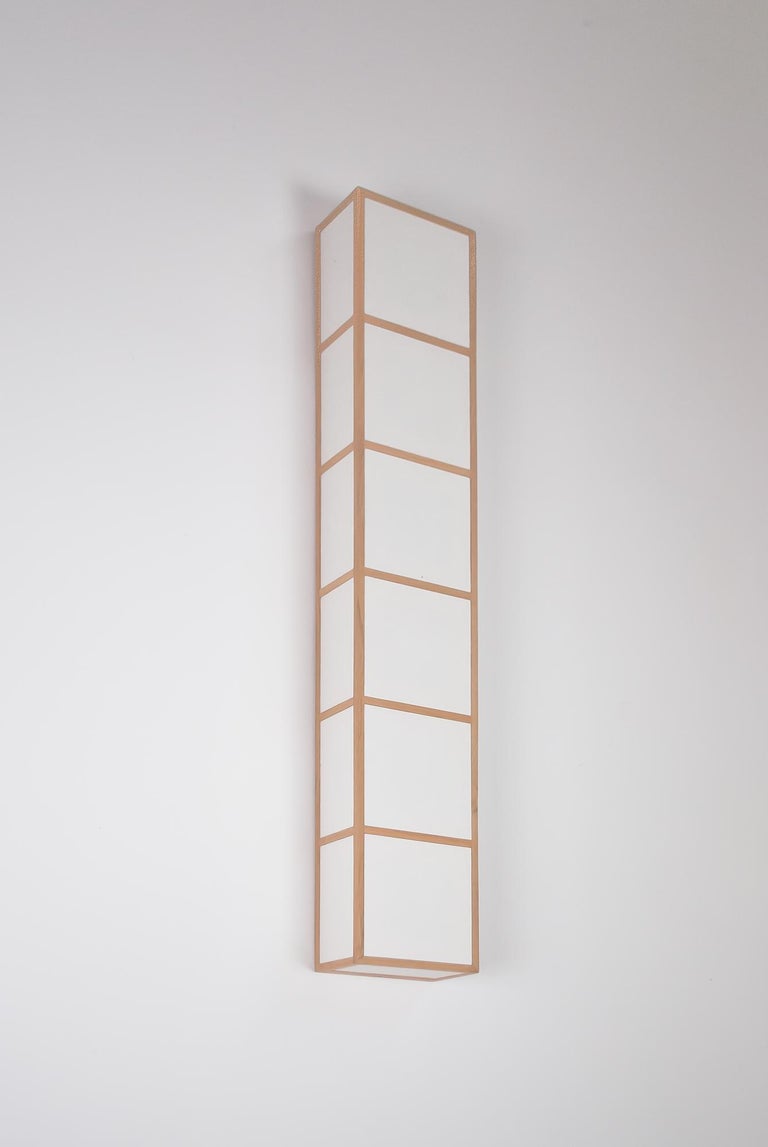 Contemporary Shoji Wall Light with Oak Framing and Japanese Paper ...