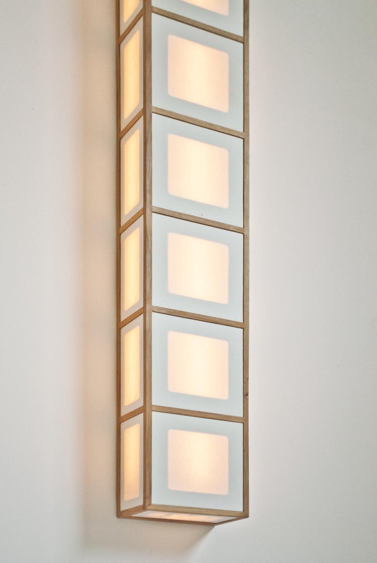 Contemporary Shoji Wall Light with Oak Framing and Japanese Paper ...
