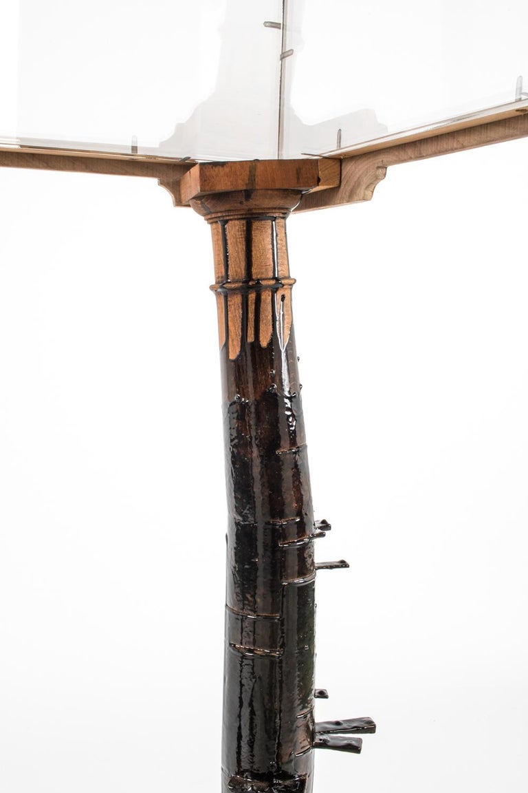 Contemporary Showcase Crooked Balance, Antique Columns in Wood, Acrylic ...