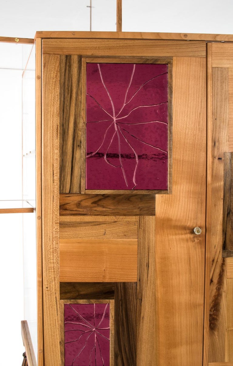 Contemporary Showcase Crooked Balance, Antique Columns in Wood, Acrylic ...