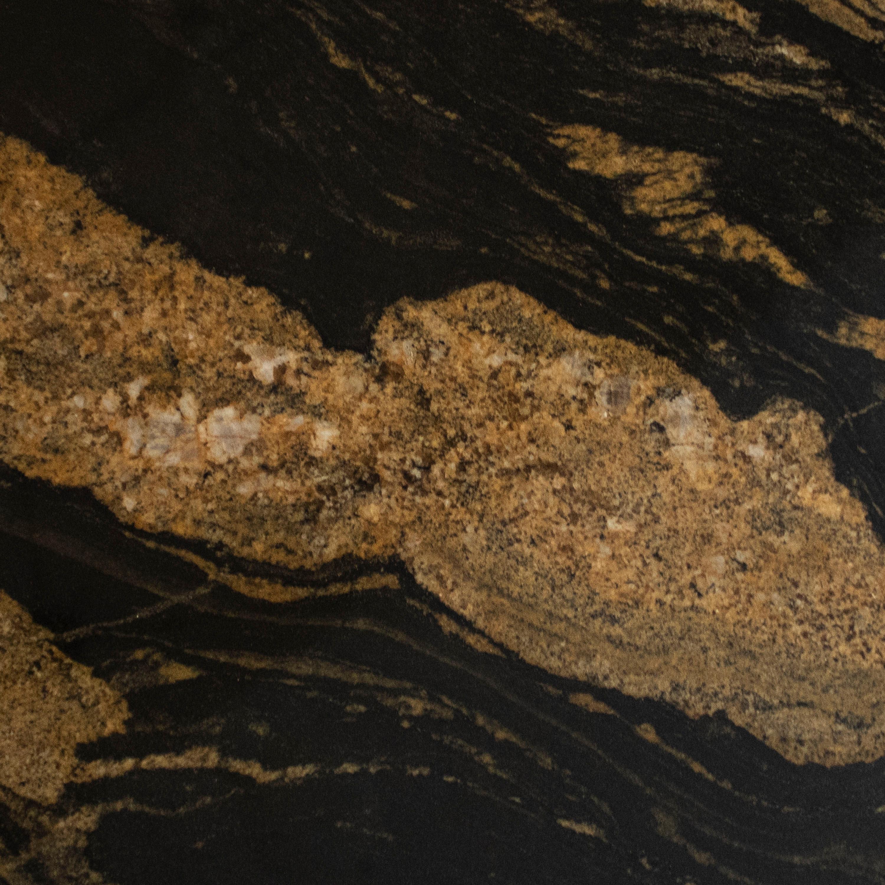 Contemporary Side Table in Iron and Emperor Black and Gold Marble ...