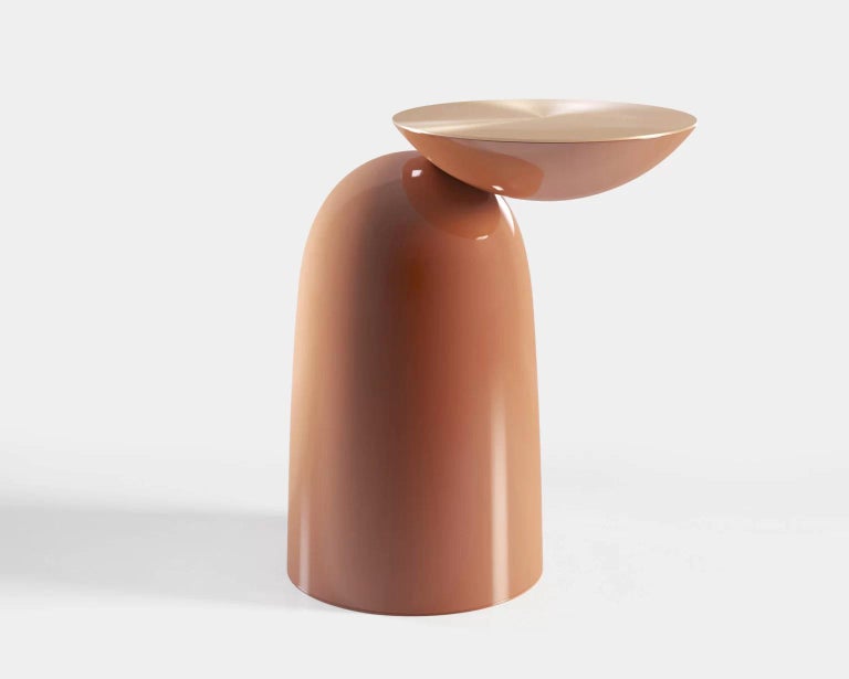 Contemporary Side Table 'Pingu', Satin Brass For Sale at 1stDibs