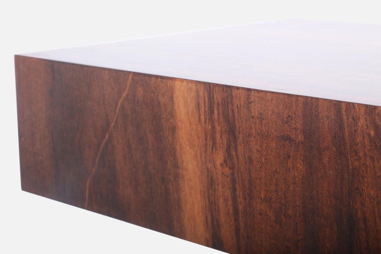 Contemporary Side Table "Tee", made of Brazilian Imbuia Wood and Stone ...