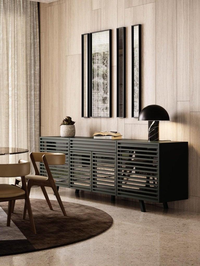 Contemporary Sideboard Lacquered in Greige Matte For Sale at 1stDibs