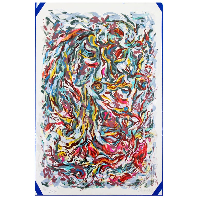 Contemporary Signed Victor Reyes Outcast 2012 Screenprint Hand Painted ...