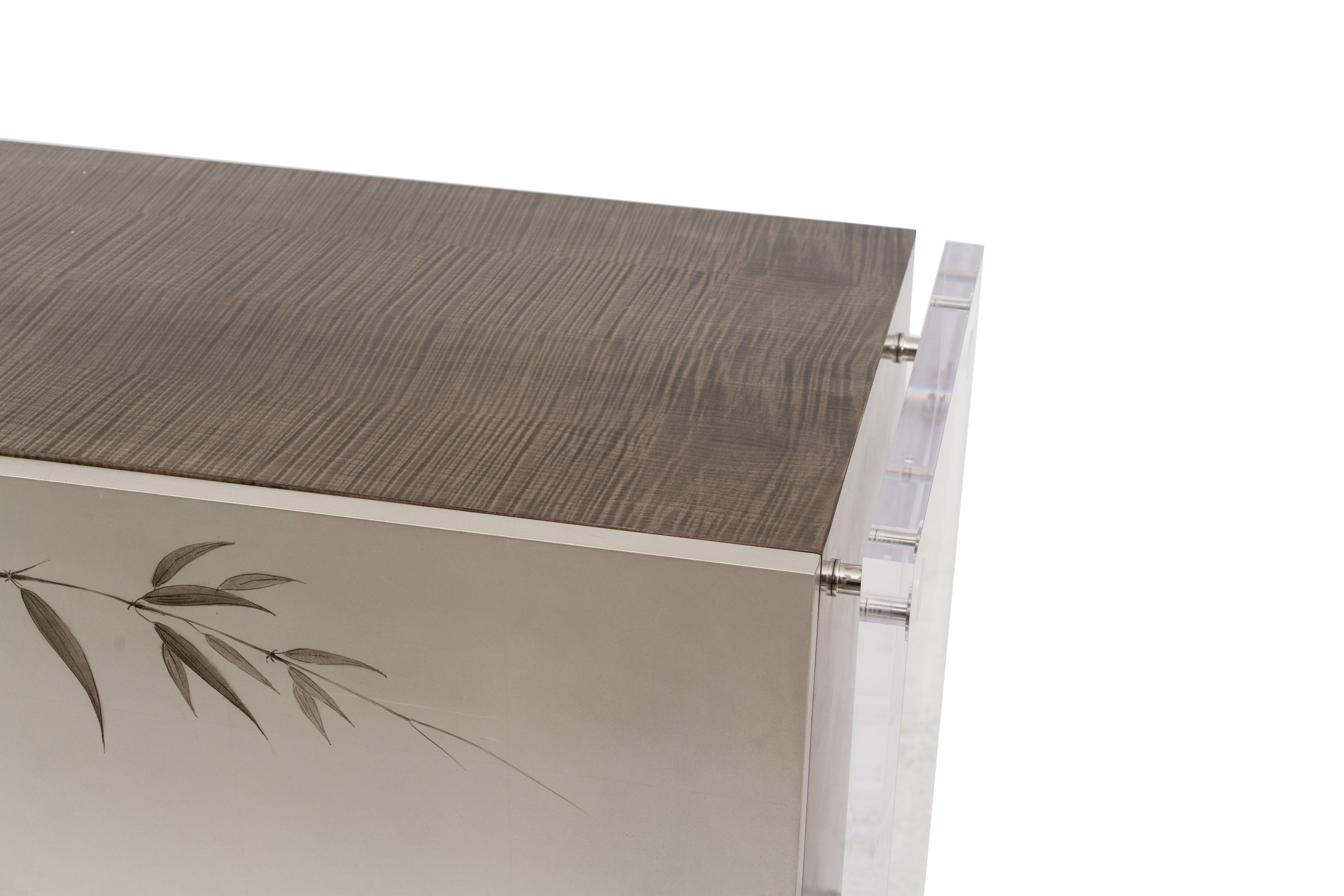 Contemporary Silver Painted Commode For Sale at 1stDibs