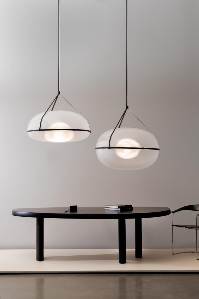 Contemporary Silver Pendant Lamp 'Iris', Medium For Sale at 1stDibs