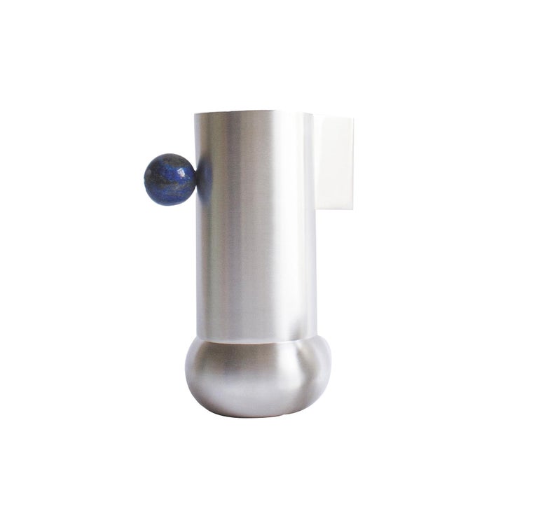 Contemporary Silver Plated Lapis Lazuli Stone Milk Container by Natalia ...