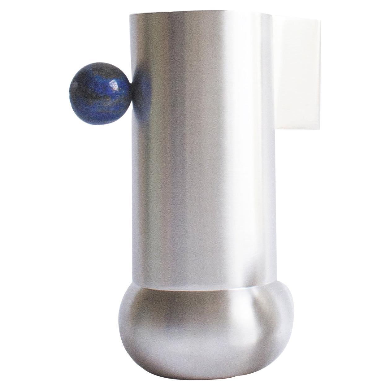 Contemporary Silver Plated Lapis Lazuli Stone Milk Container by Natalia ...