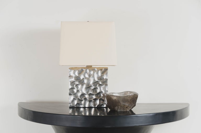 Contemporary Silver Plated Rocco Cube Table Lamp by Robert Kuo, Limited ...