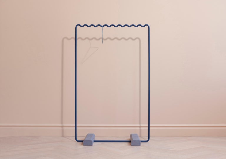 Contemporary Sine Wave Coat Rack Medium in Blue by Erik Olovsson For ...