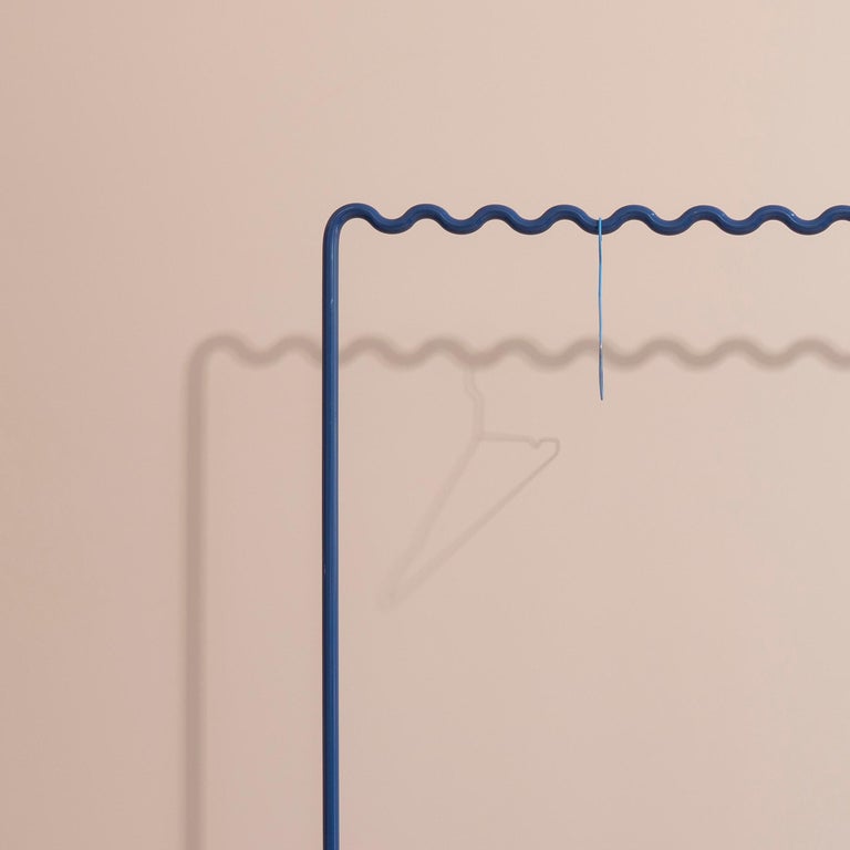 Contemporary Sine Wave Coat Rack Medium in Blue by Erik Olovsson For ...