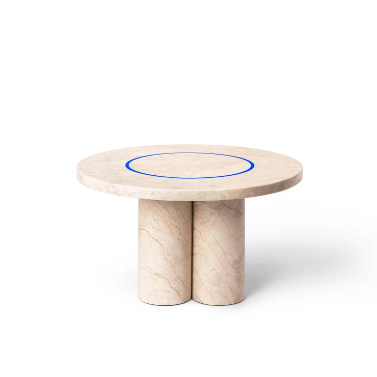 Contemporary Small Table 'Dislocation' in Golden Marble by Buzao 'Round ...