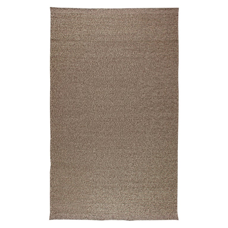 Contemporary Smoked Loop Brown and Ivory Handmade Wool Rug by Doris ...
