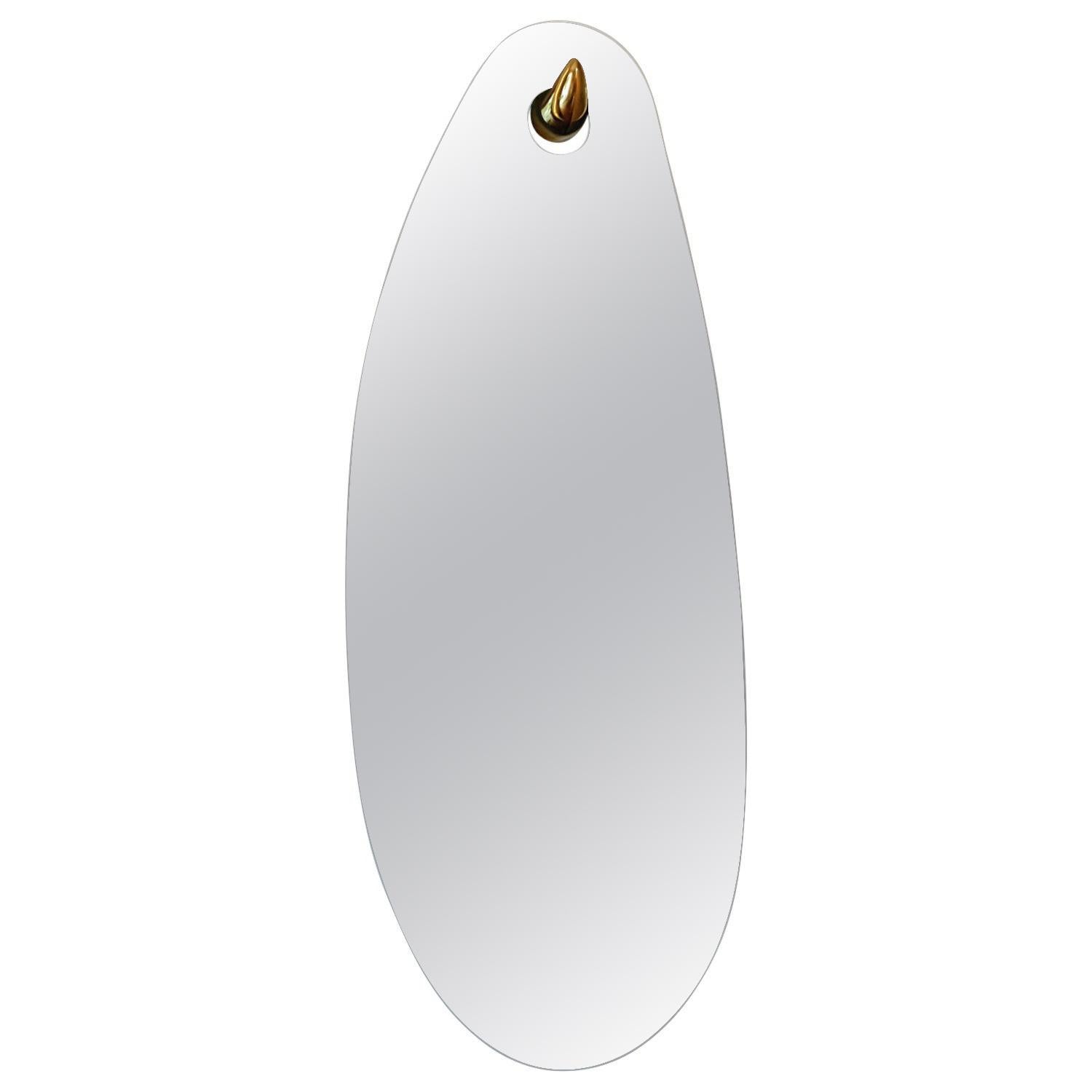 Contemporary Mirror with Cast Brass Support at 1stDibs