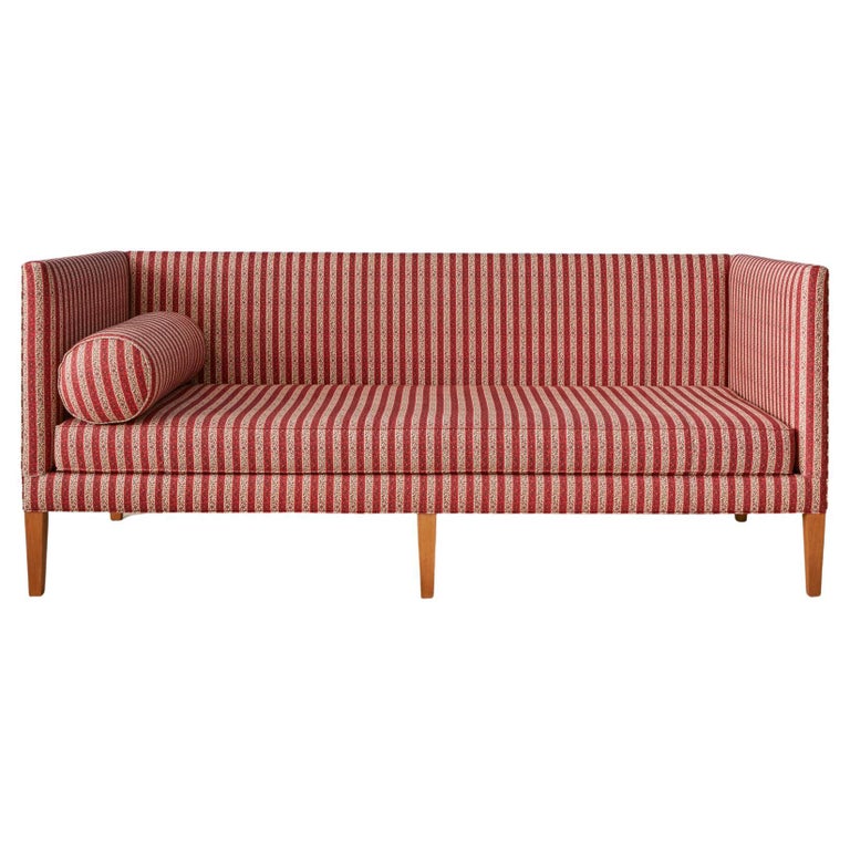 Red Striped Sofas | Baci Living Room