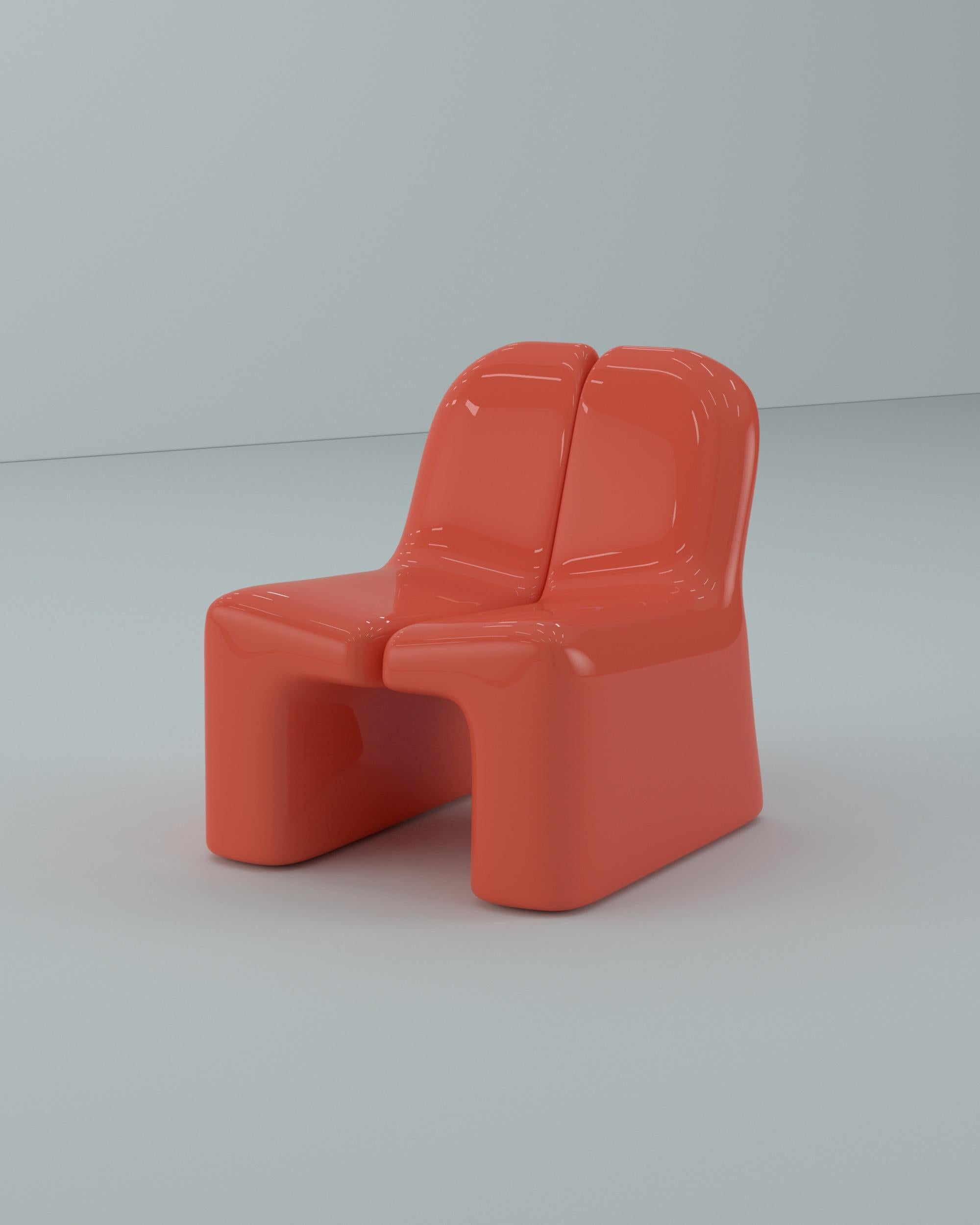 Contemporary Soft Shaped Opposite Chair in Red by Six N. Five For Sale ...