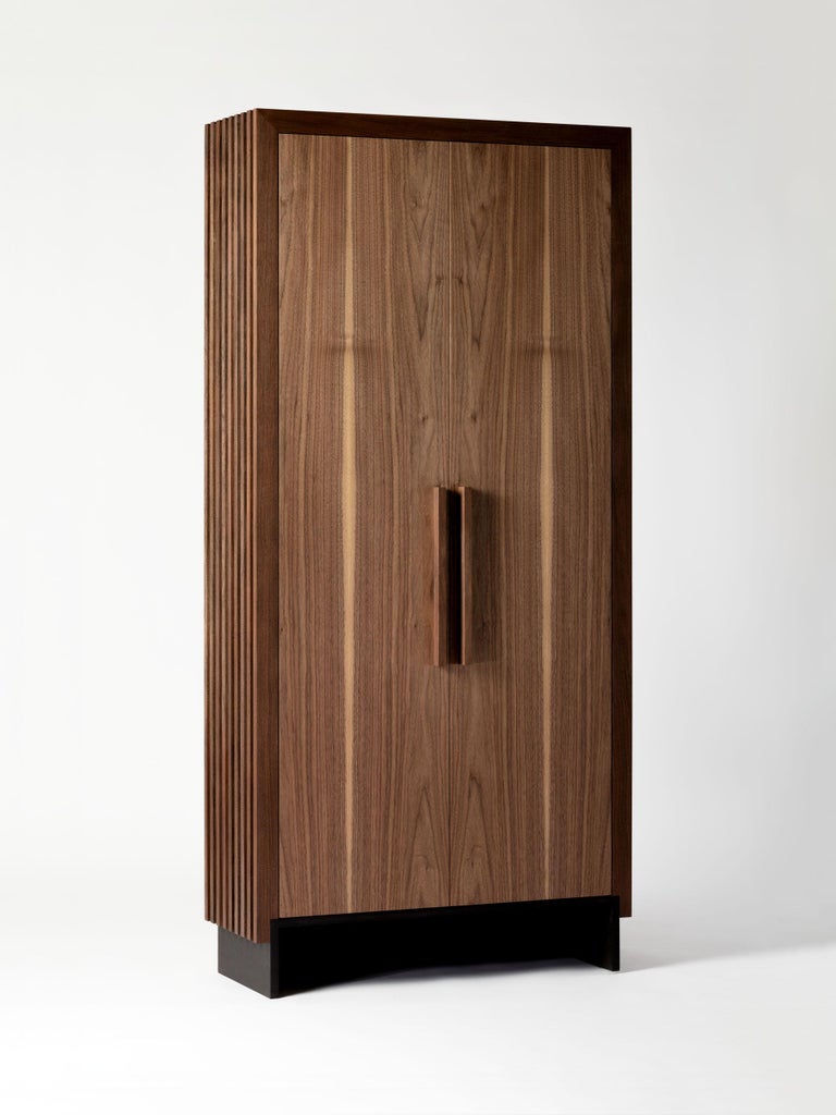 Contemporary, Solid American Walnut Handmade Ante Closet by Tim Vranken ...