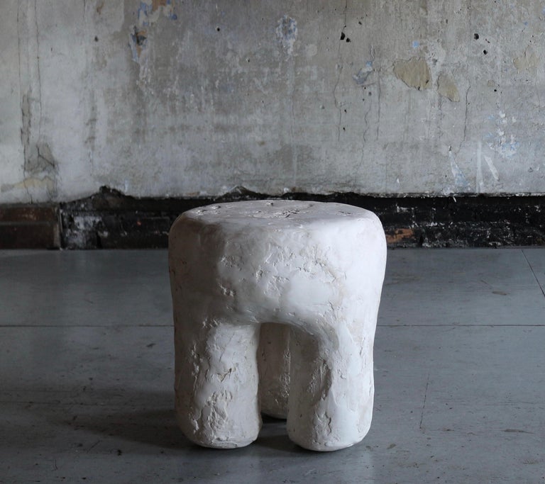 Contemporary Solid Fluid Spackle Stool in Ceramic For Sale at 1stDibs
