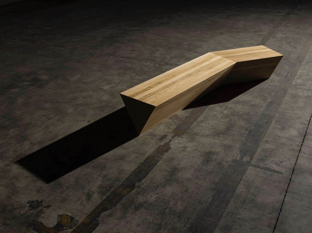 Contemporary solid oak Beam 2 Coffee Table or bench by Casimir For Sale at 1stDibs