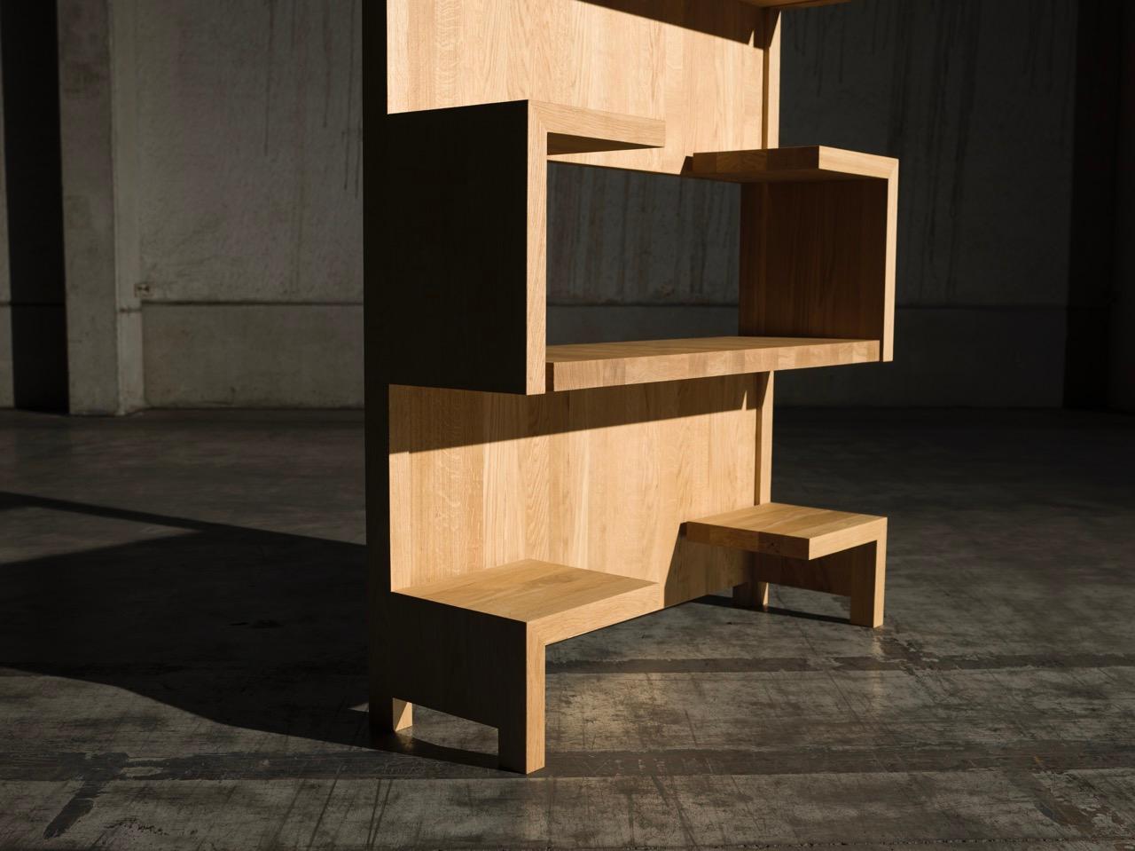 Contemporary solid oak rack 5 by Casimir For Sale at 1stDibs