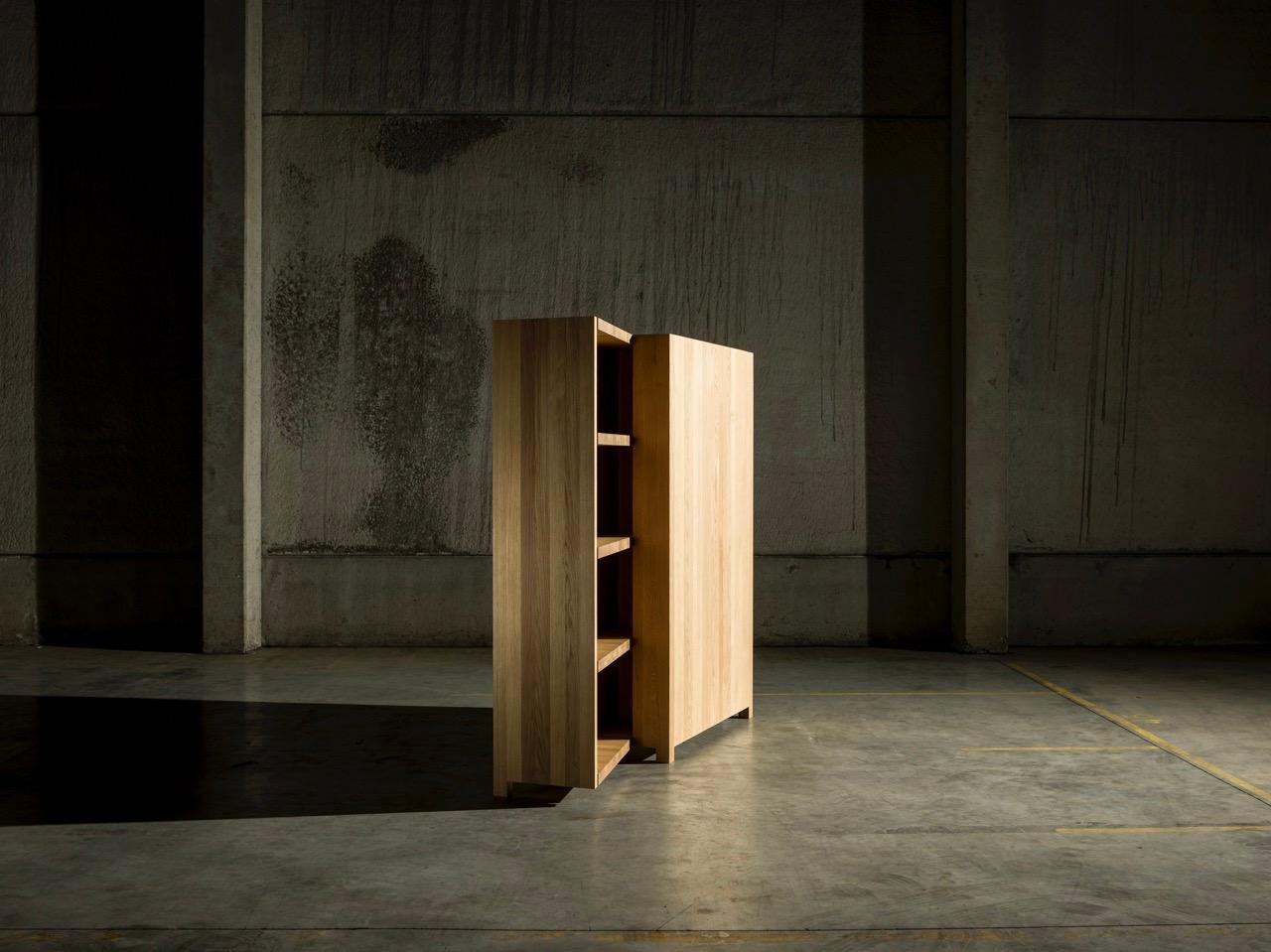 Contemporary solid oak rack cabinet 2 by Casimir For Sale at 1stDibs