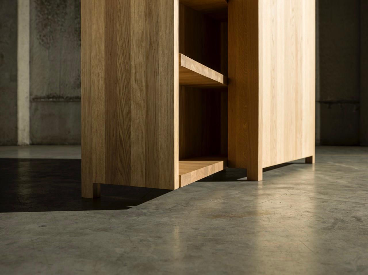 Contemporary solid oak rack cabinet 2 by Casimir For Sale at 1stDibs