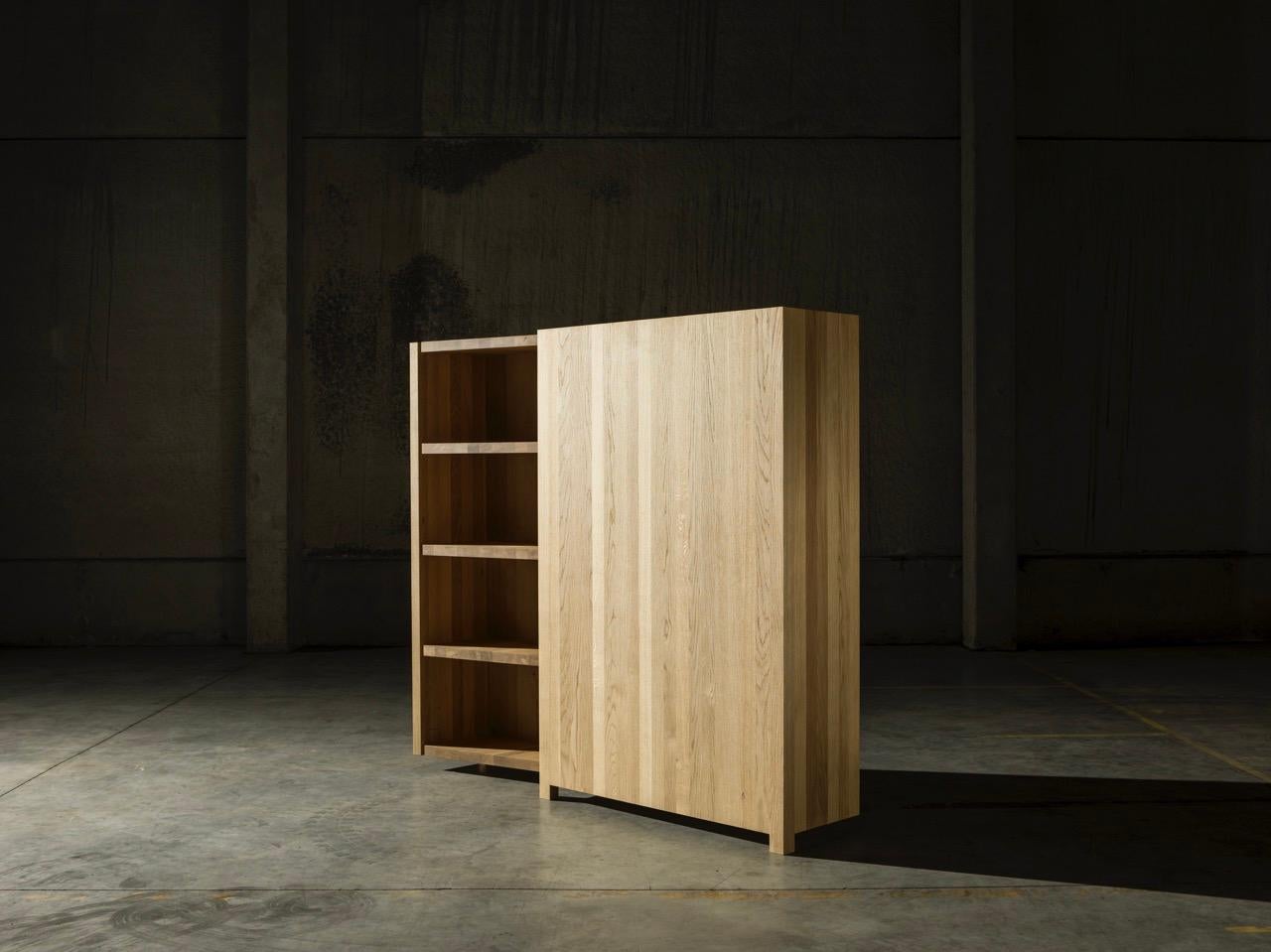 Contemporary solid oak rack cabinet 2 by Casimir For Sale at 1stDibs