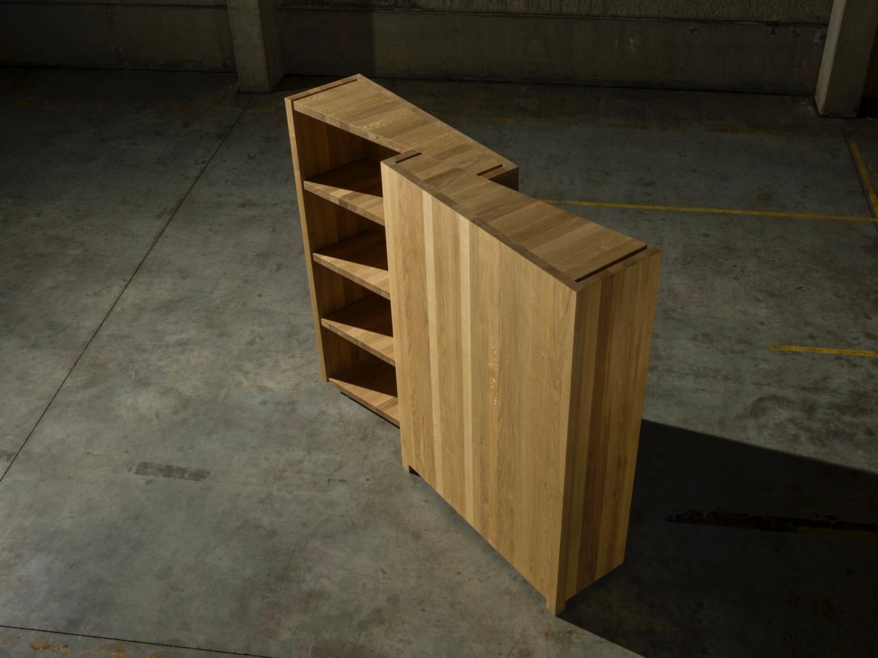 Contemporary solid oak rack cabinet 2 by Casimir For Sale at 1stDibs