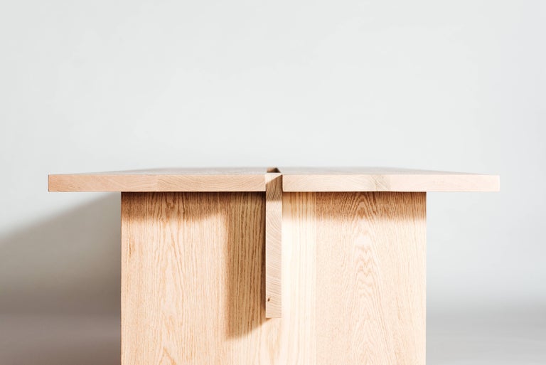 Contemporary Solid White Oak Dining Table For Sale at 1stDibs