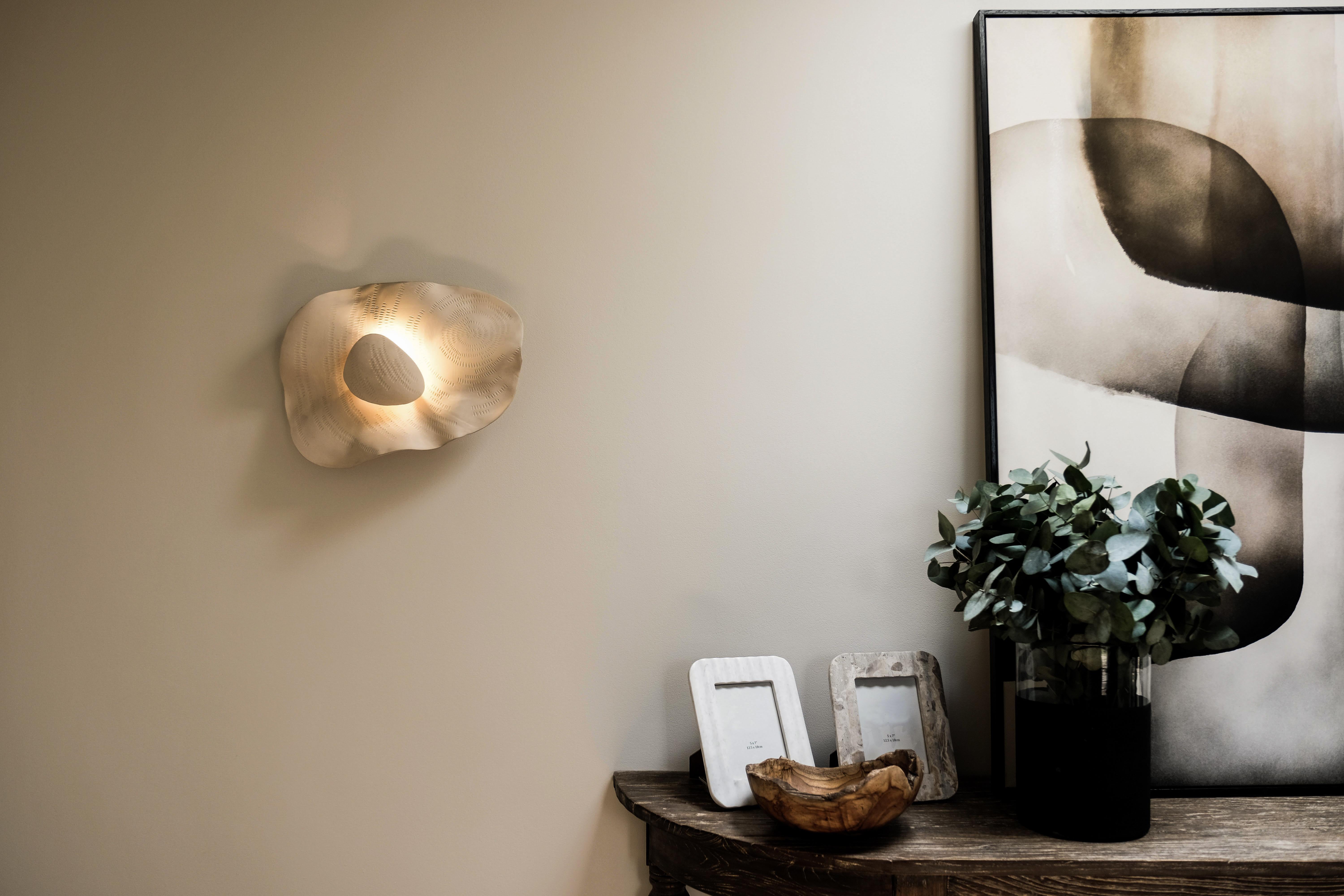 Contemporary South African Eclipse Sconce Bone Dimmable For Sale at 1stDibs
