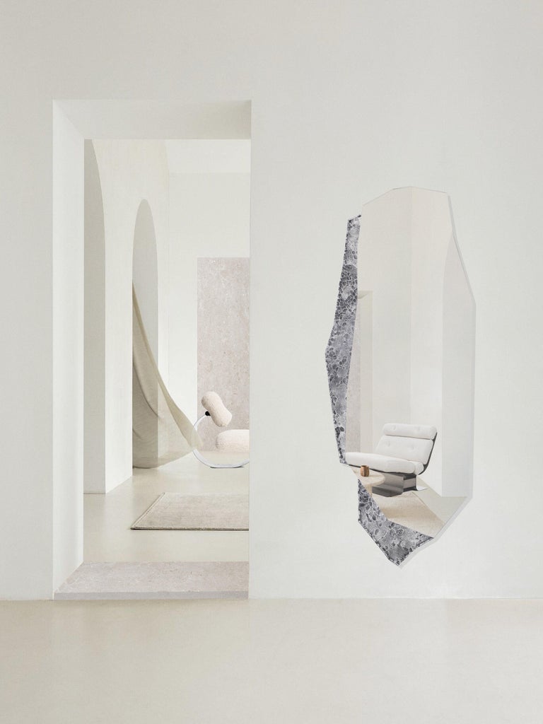 Contemporary Steel and silver Fragment Mirror by Roches and Frères For ...
