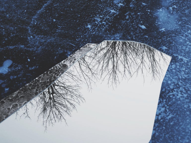 Contemporary Steel and silver Fragment Mirror by Roches and Frères For ...