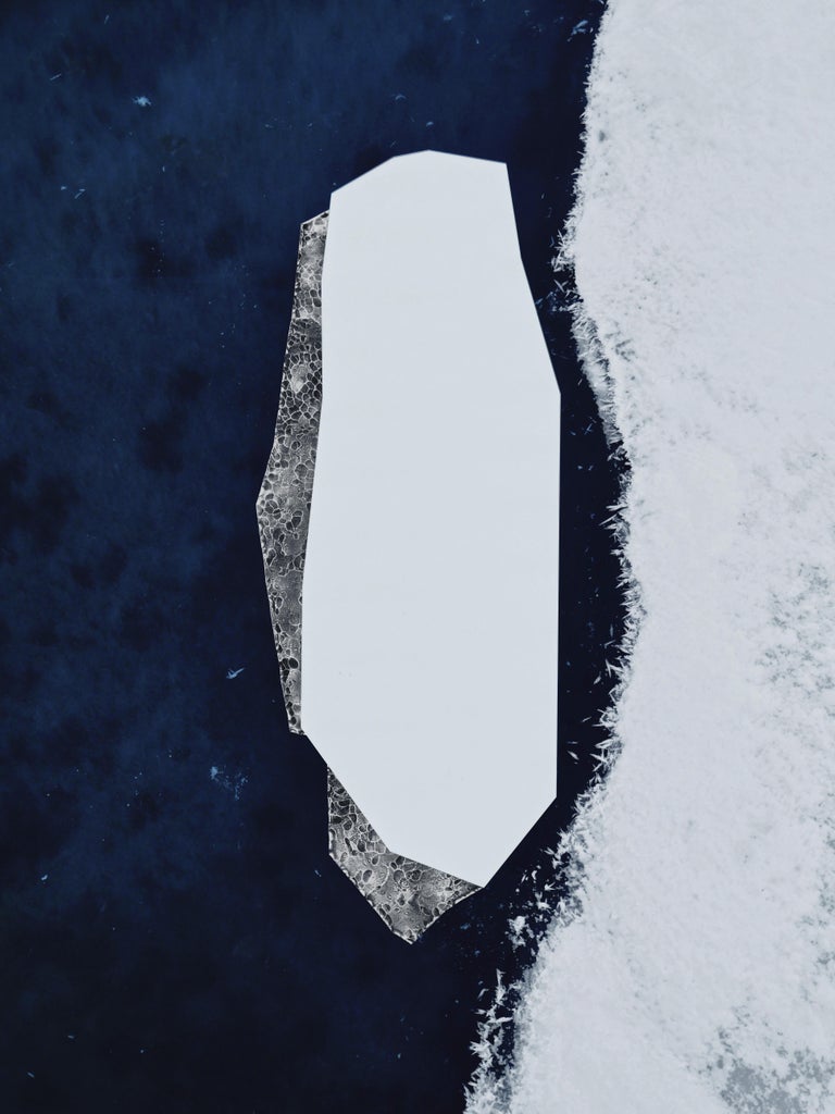 Contemporary Steel and silver Fragment Mirror by Roches and Frères For ...