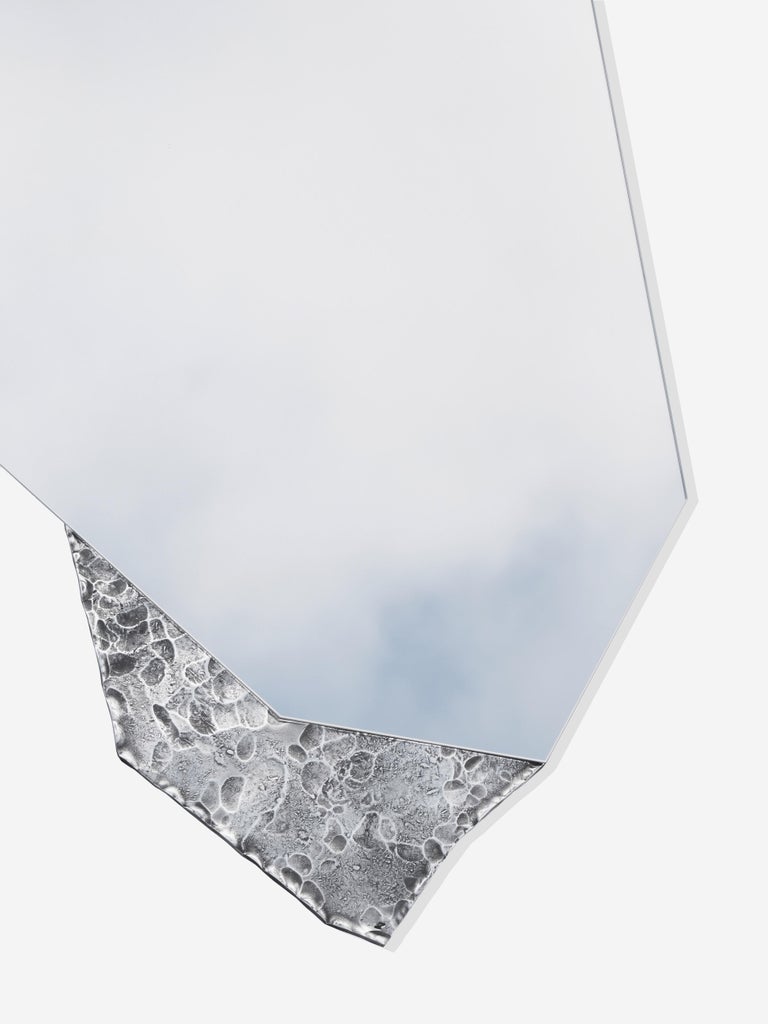 Contemporary Steel and silver Fragment Mirror by Roches and Frères For ...