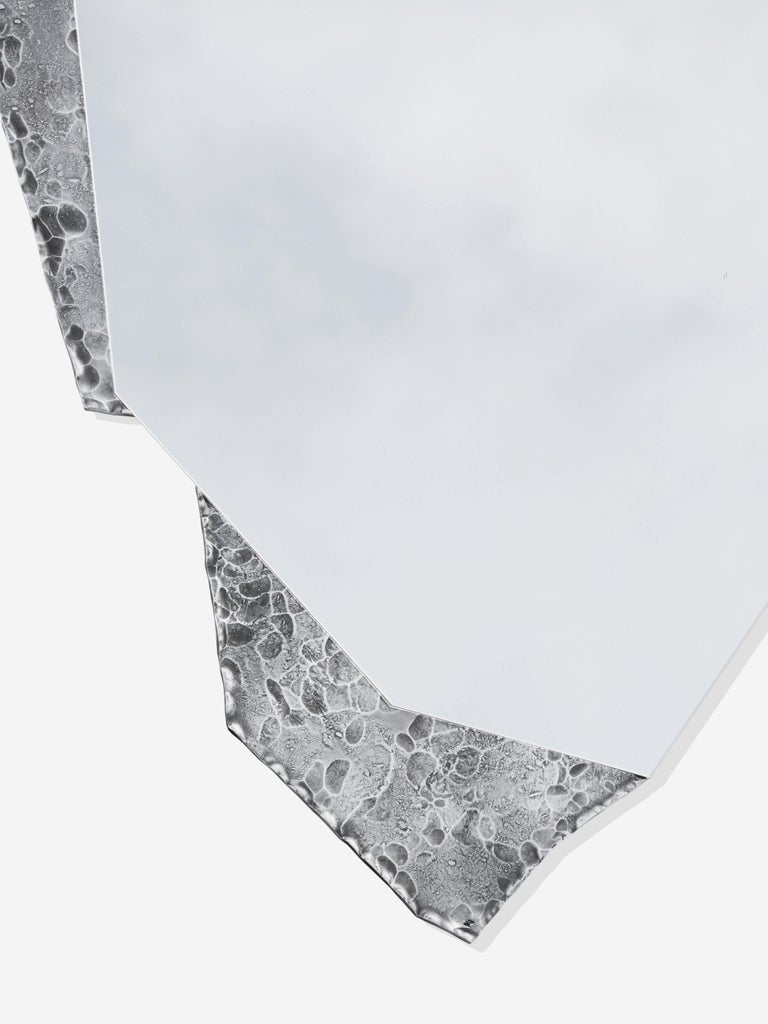 Contemporary Steel and silver Fragment Mirror by Roches and Frères For ...