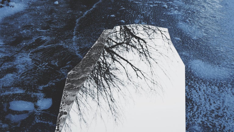 Contemporary Steel and silver Fragment Mirror by Roches and Frères For ...