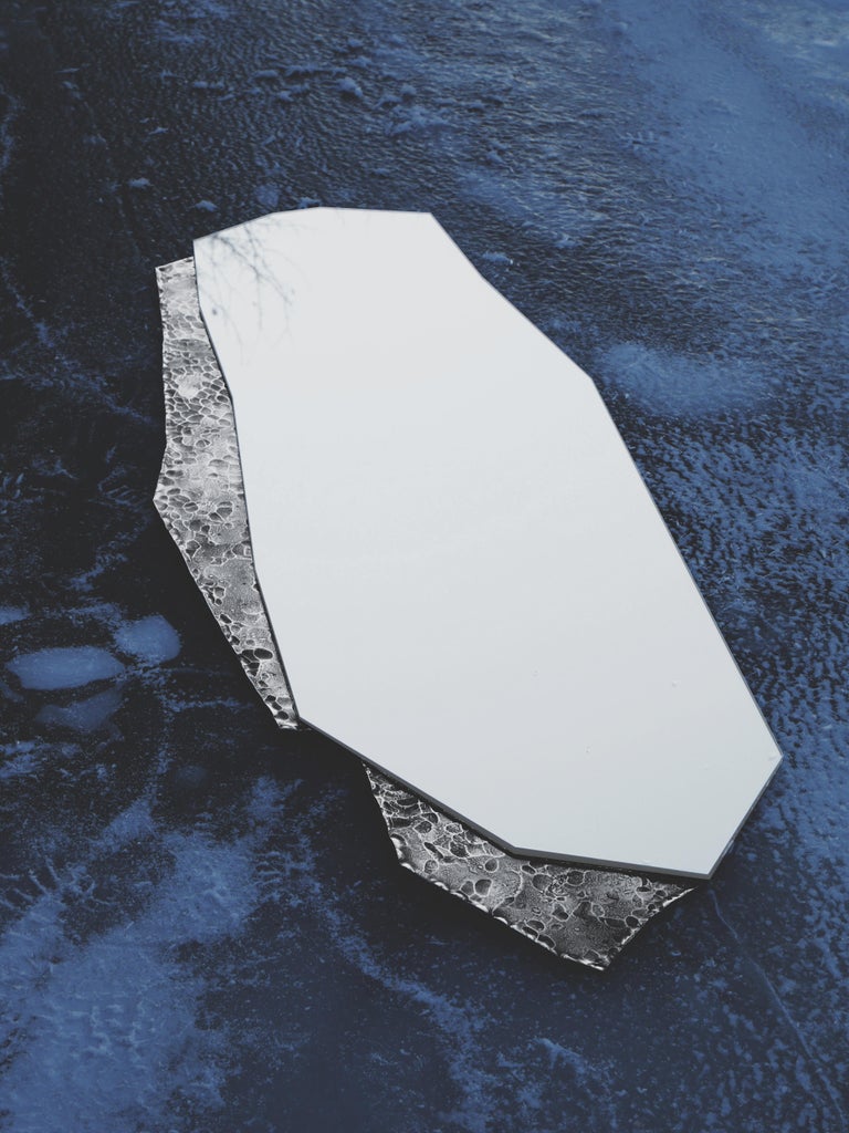 Contemporary Steel and silver Fragment Mirror by Roches and Frères For ...