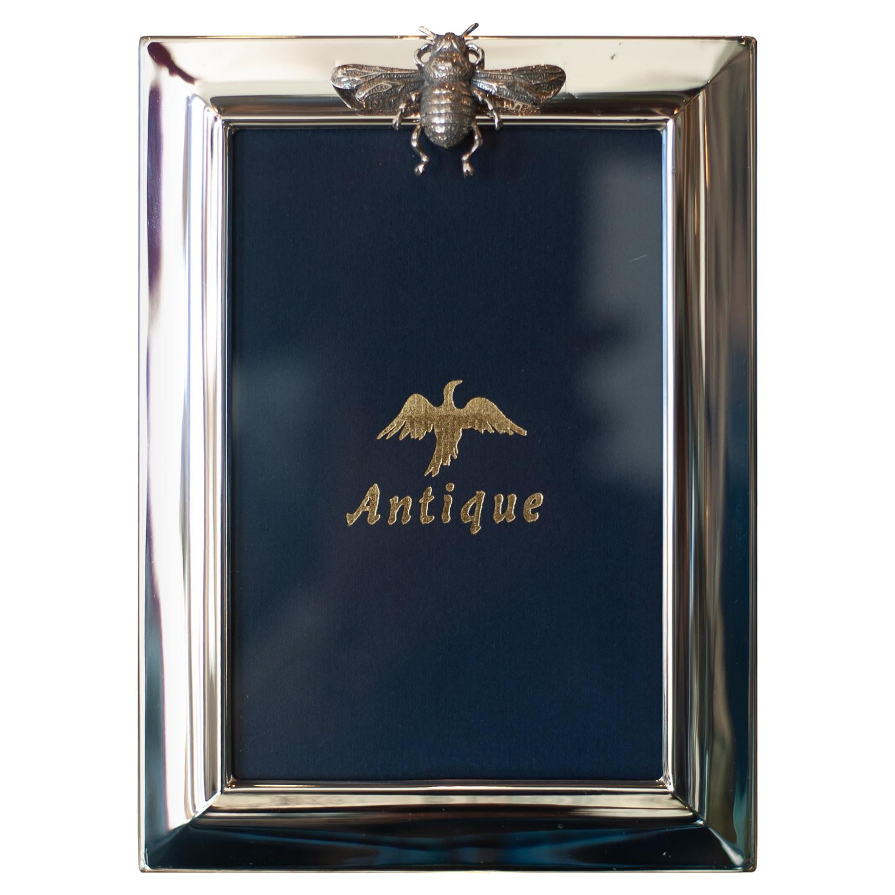 Persian Silver Picture Frame with Exotic Niello Ornament at 1stDibs