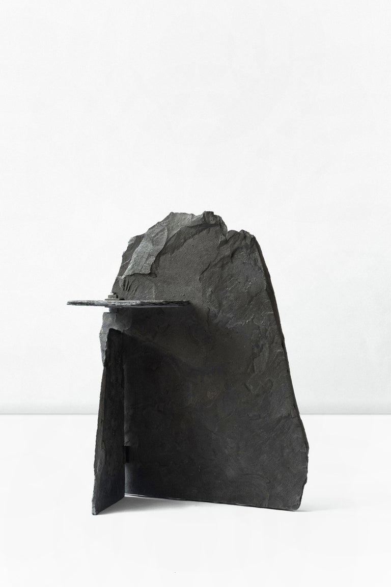 Contemporary Stone Object Console in Slate Stone and Metal For Sale at ...