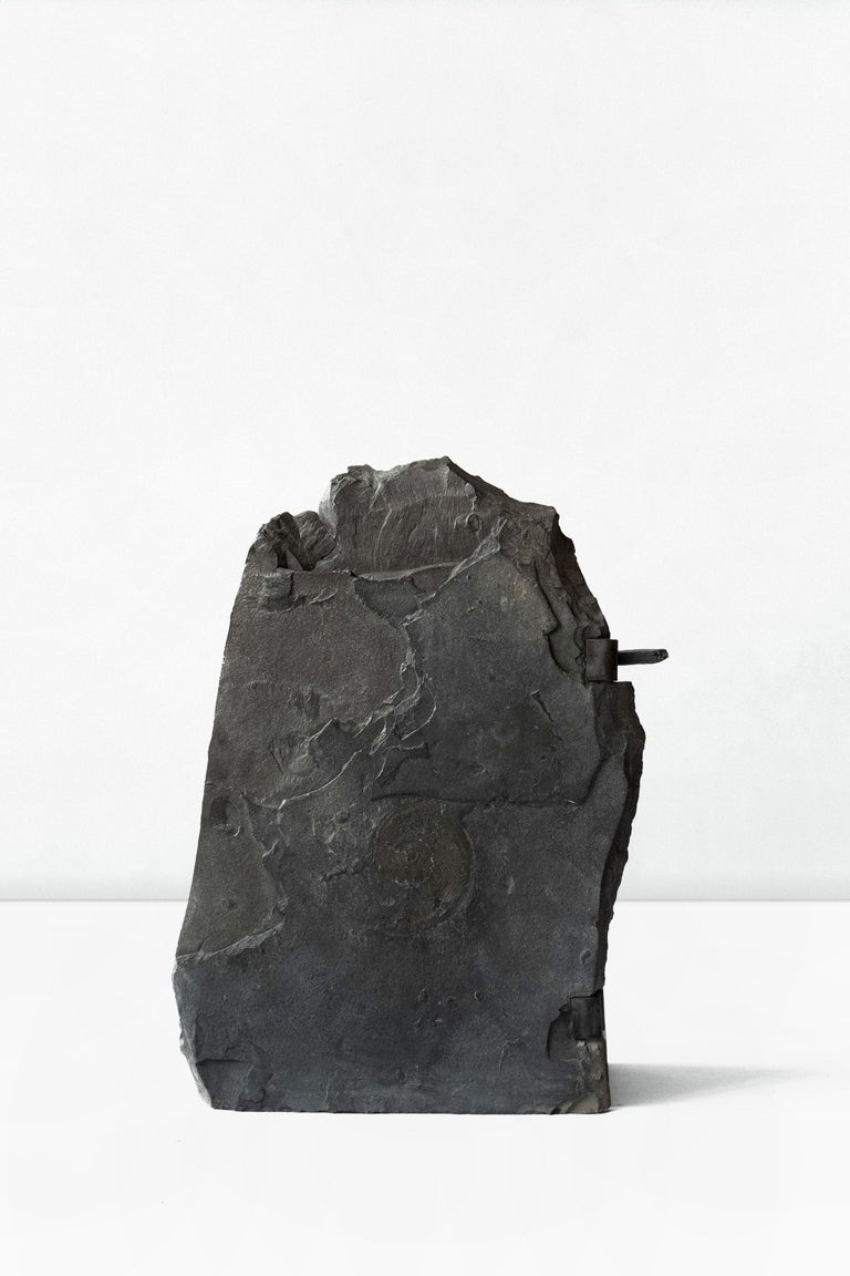 Contemporary Stone Object Console in Slate Stone and Metal For Sale at ...