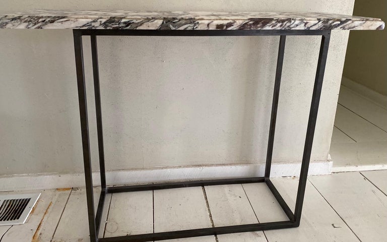 Contemporary Stone Top and Metal Base Console Table For Sale at 1stDibs ...