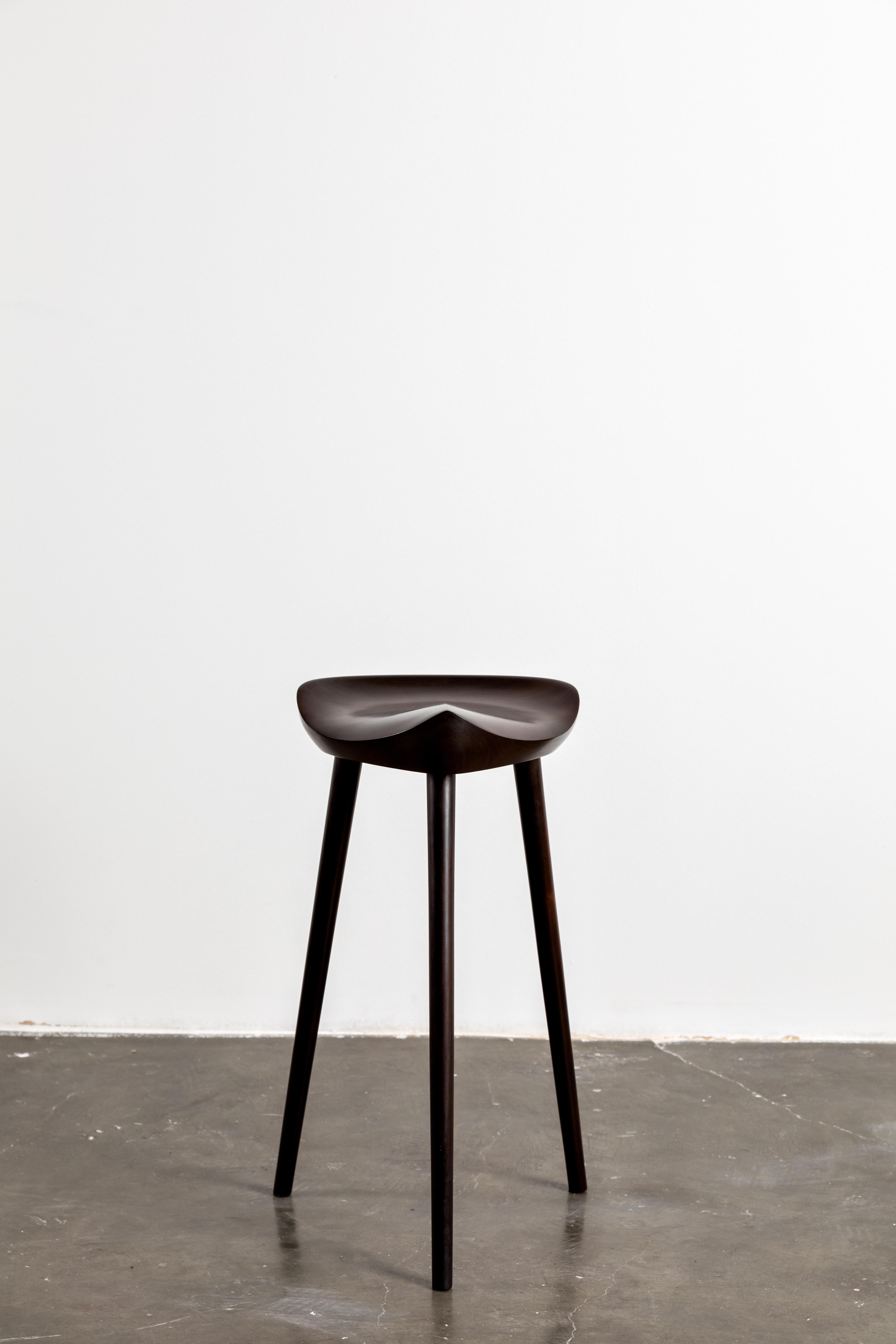 Stool in Brazilian Black Brauna Hardwood Special Edition at 1stDibs