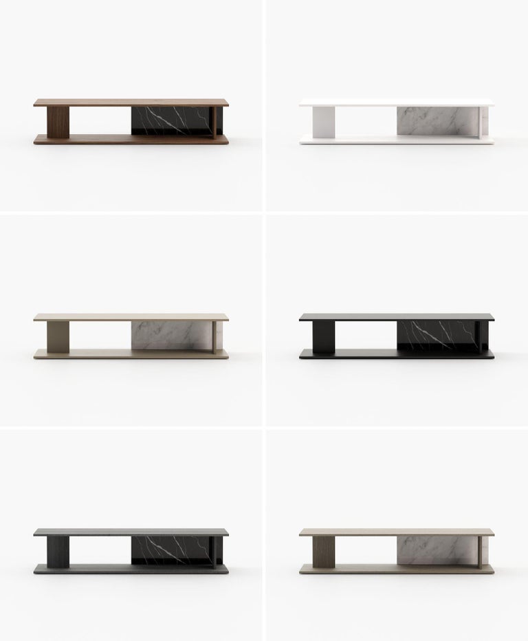 Contemporary storage, with customisable wood and marble For Sale at 1stDibs