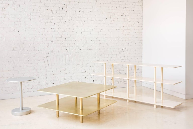 Contemporary Strata Side Table in Anodized Aluminum by Fort Standard ...