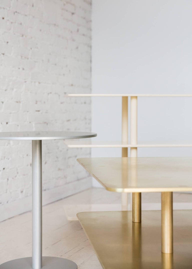 Contemporary Strata Side Table in Anodized Aluminum by Fort Standard ...