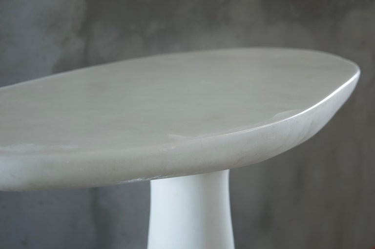Contemporary, Sustainable White Marbled Salt Console by Roxane Lahidji ...