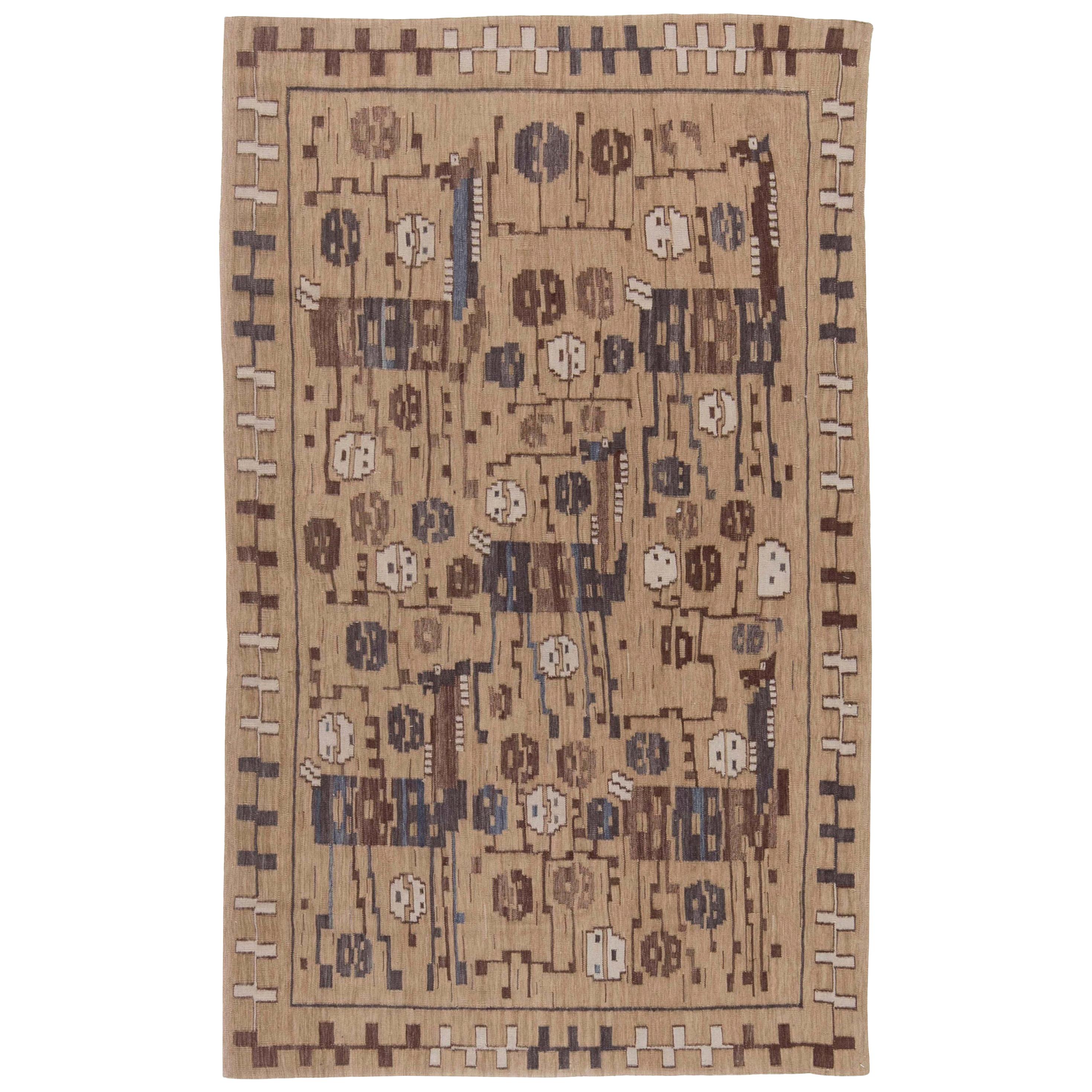Vintage Swedish Flat-Weave Rug at 1stDibs