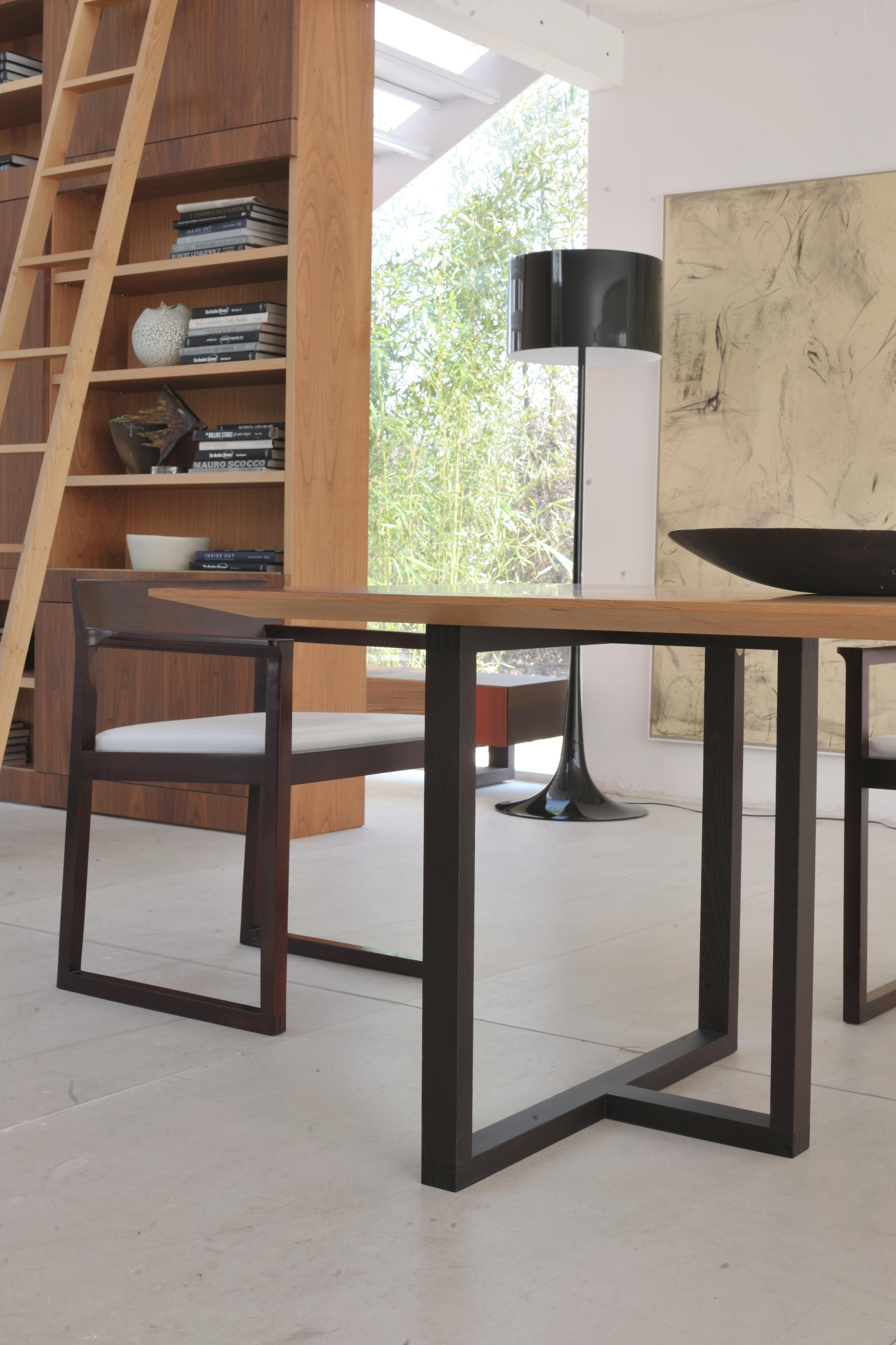 Contemporary Table with Wood Patchwork Top For Sale at 1stDibs